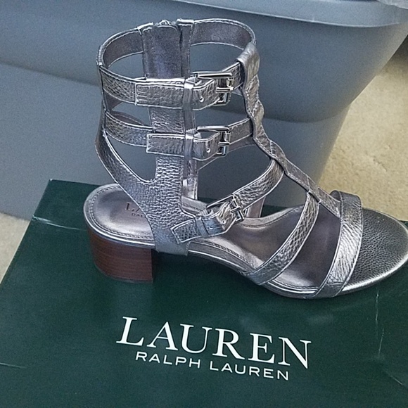 Ralph Lauren | Shoes | Ralph Lauren Silver Metallic Sandals | Poshmark